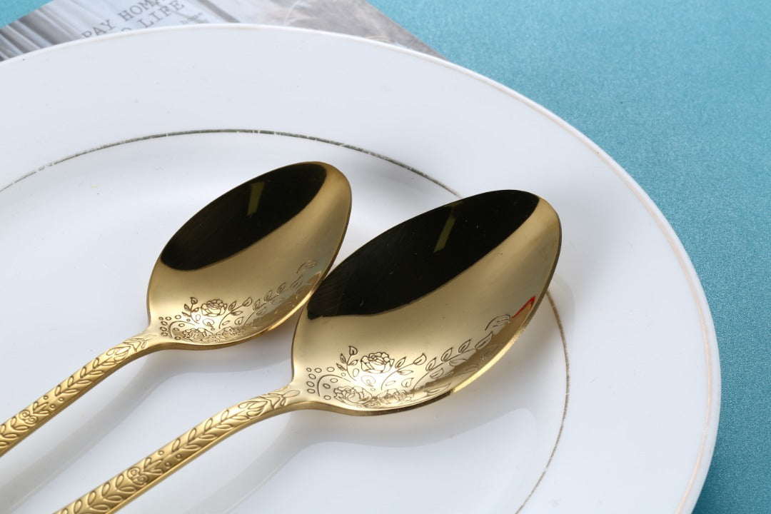 Ariana Flower Gold Cutlery Set – at home with Maria
